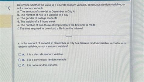 Solved Determine Whether The Value Is A Discrete Random Chegg