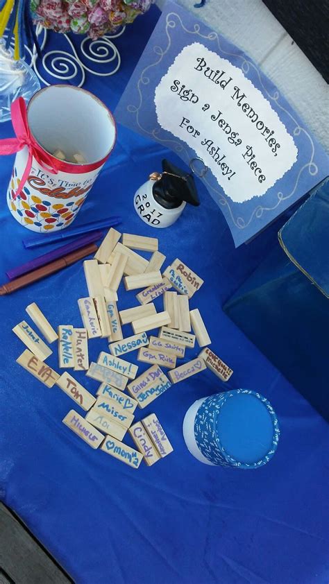 Mini Jenga Game To Have Guests Sign At Grad Party Pop Tarts Snack Recipes Snacks