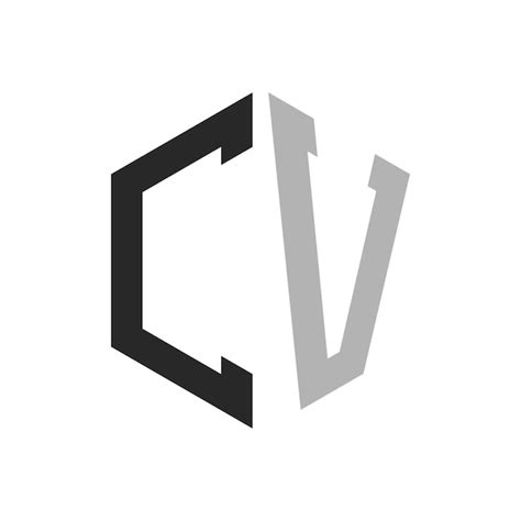Premium Vector Modern Unique Hexagon Letter CV Logo Design Template Elegant Initial CV Letter