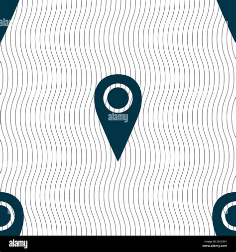 Map Pointer Icon Sign Seamless Pattern With Geometric Texture Vector Illustration Stock Vector