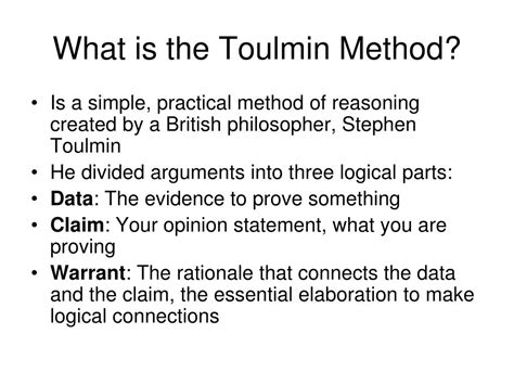 Ppt What Is The Toulmin Method Powerpoint Presentation Free