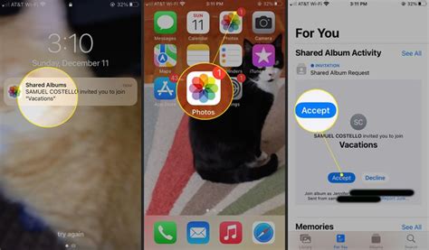 how to accept a shared album invite on iphone