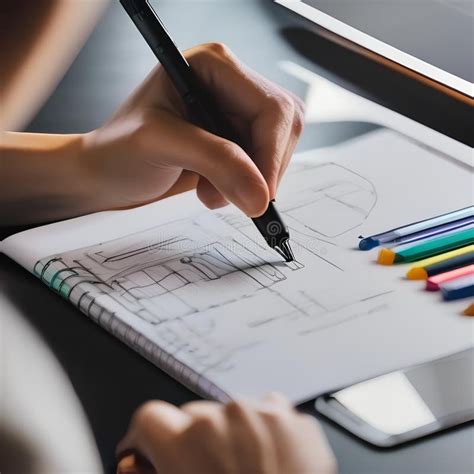 A Person Using A Smart Pen To Digitize Handwritten Notes3 Stock Illustration Illustration Of