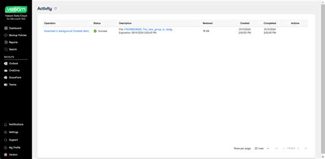 Obtaining Downloaded Items Veeam Data Cloud For Microsoft 365