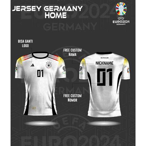 Jual Jersey Bola Timnas Jerman Baju Olahraga Timnas Jerman Piala Eropa 2024 Free Custom Nama Dan