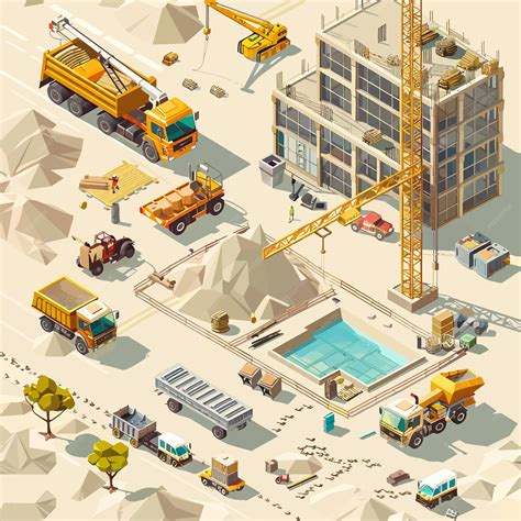 Vectorisometricbuildingconstructionsite Premium Ai Generated Vector