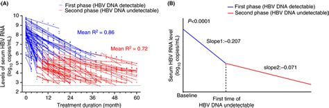 Biphasic Decline Of Serum Hbv Rna During Nas Therapy A The Fitted