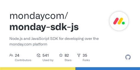 Github Mondaycommonday Sdk Js Nodejs And Javascript Sdk For Developing Over The