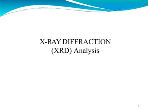 X Ray Powder Diffraction Pptx