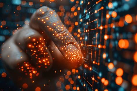 Futuristic Technology Concept With Digital Touch Interface And Data Visualization Generative Ai