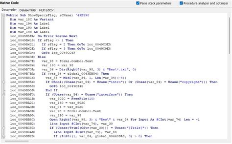 vb decompiler 119 native code and p code decompiler for visual basic