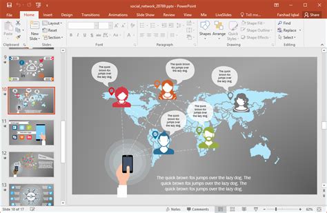 Social Networking Presentation Template For Powerpoint