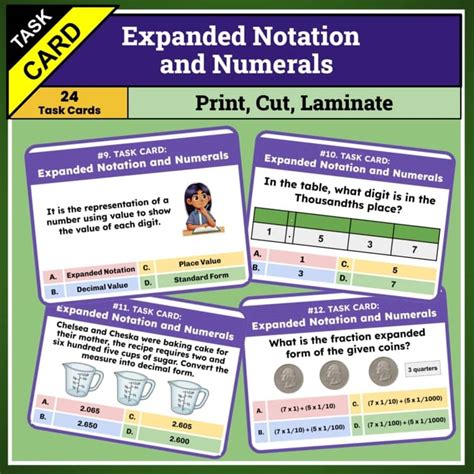 Teks Math 5 2a Task Card Expanded Notation And Numerals By Markimatics