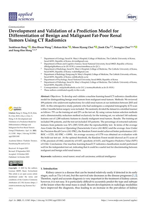 Pdf Development And Validation Of A Prediction Model For