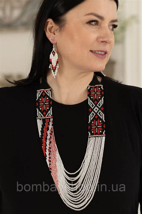 Етнічне намисто гердан з бісеру з сережками №58 Id 1774946313 ціна