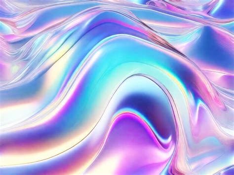 Premium Ai Image Bright Background 3d Volumetric Convex Surface With Holographic Opalescent