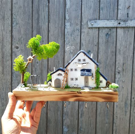 Ключница настенная Домик в деревне с 5 крюч 1 шт купить с