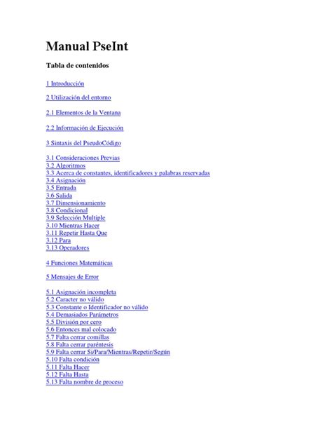 Manual Pseint Pdf Programa De Computadora Programación