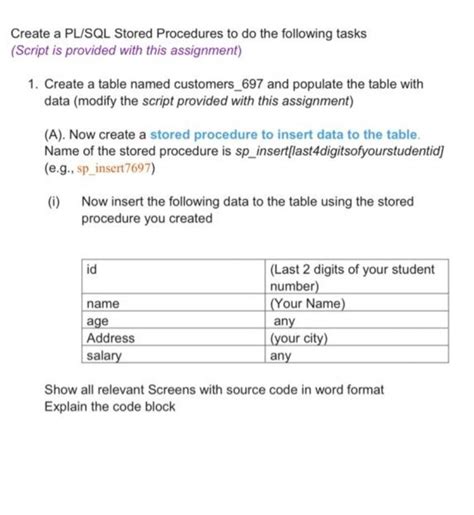 Solved Create Table Customers Id Int Not Null Name Varchar
