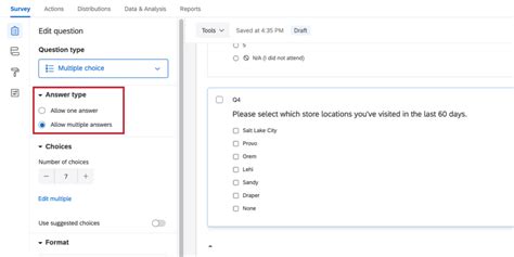 formatting answer choices