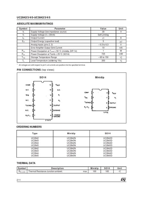 Uc2845 Datasheet Pdf Currentmode Pwm Controller Stmicroelectronics
