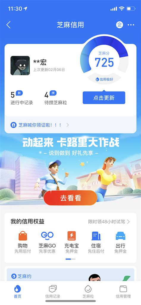 支付宝运营；芝麻信用
