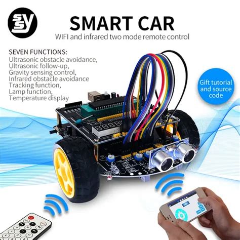 Smart Car Kit Microcontroller Tracking Obstacle Avoidance Follow The Car App Gravity Sensing
