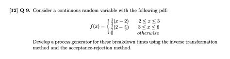 Solved Consider A Continuous Random Variable With The Chegg