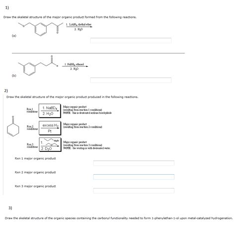 Solved Draw The Skeletal Structure Of The Major Organic