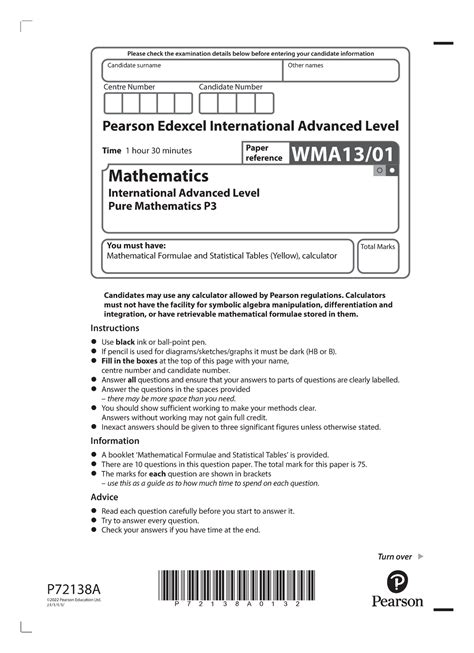 pure mathematics p3 january 2023 question paper wma13 01 que 20230113