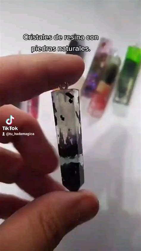 Cristales De Resina Con Piedras Naturales Péndulos Arte Esotérico En