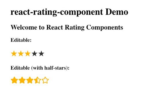 Tiny React Js Component For Ratings