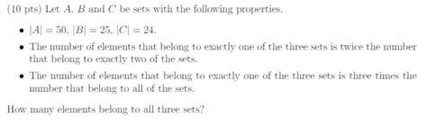 solved 10 pts let a b and c be sets with the following