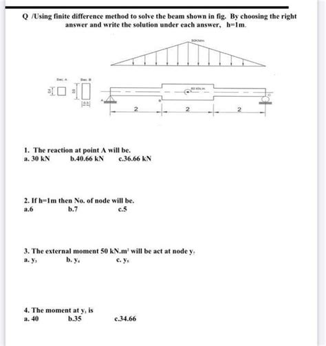 Solved Q Using Finite Difference Method To Solve The Beam Chegg
