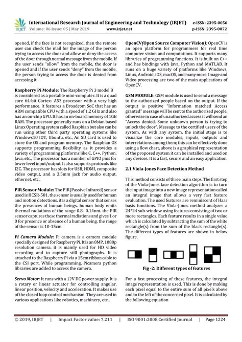 Irjet Iot Based Door Access Control Using Face Recognition Pdf