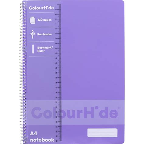 Colourhide Notebook A4 Orchid 120 Pages Each Woolworths