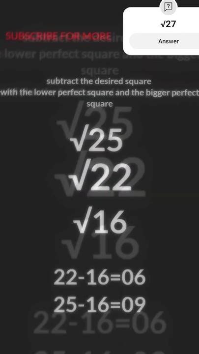 Unveiling The Roots Exploring Methods For Approximating Square Roots Math Shorts Squareroot