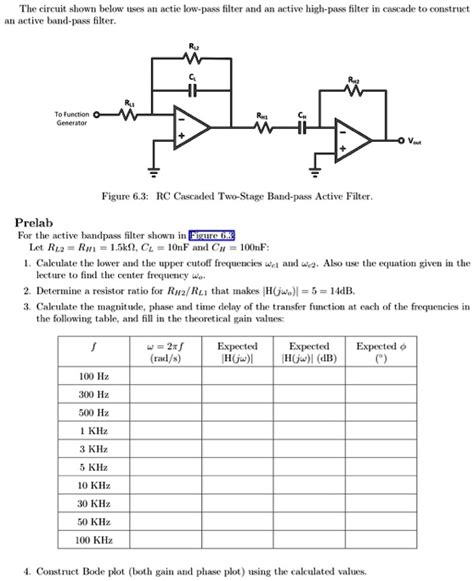 SOLVED The Circuit Shown Below Uses An Active Low Pass Filter And An Active High Pass Filter In