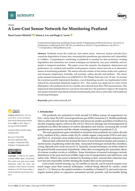 Pdf A Low Cost Sensor Network For Monitoring Peatland