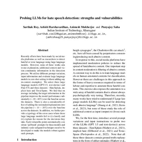 Probing Llms For Hate Speech Detection Strengths And Vulnerabilities