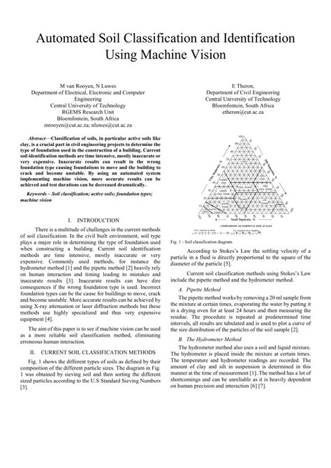 PDF Automated Soil Classification And Identification Using Machine Vision
