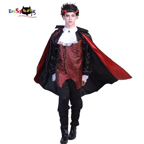 Eraspooky 뱀파이어 할로윈 의상 중세 코스프레 세트 성인 의상 남성 뱀파이어 베르사유 카운트 의상 파티 애니메이션