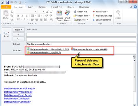 How To Quickly Forward An Email With Selected Attachments Only Via Outlook Vba