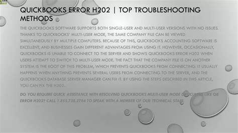 Ppt An Easy Troubleshooting Guide For Quickbooks Error H202 Powerpoint Presentation Id 11626127