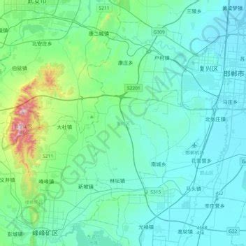 Fuxing District Topographic Map Elevation Terrain