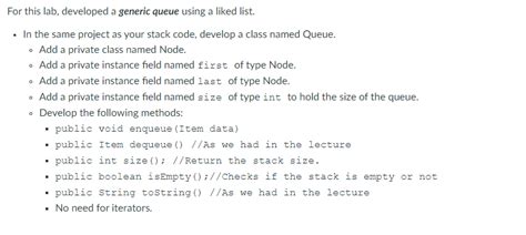 Solved O 0 0 For This Lab Developed A Generic Queue Using A