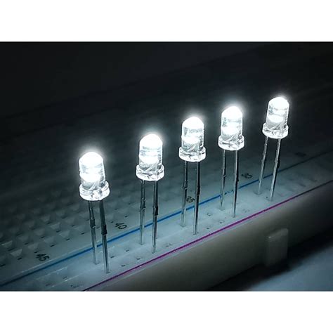 Lighting 100 หลอด Pack Led 3mm ขนาด 3 Mm ไฟdc 3volt Led White Red Green Blue Yellow Pink Warm