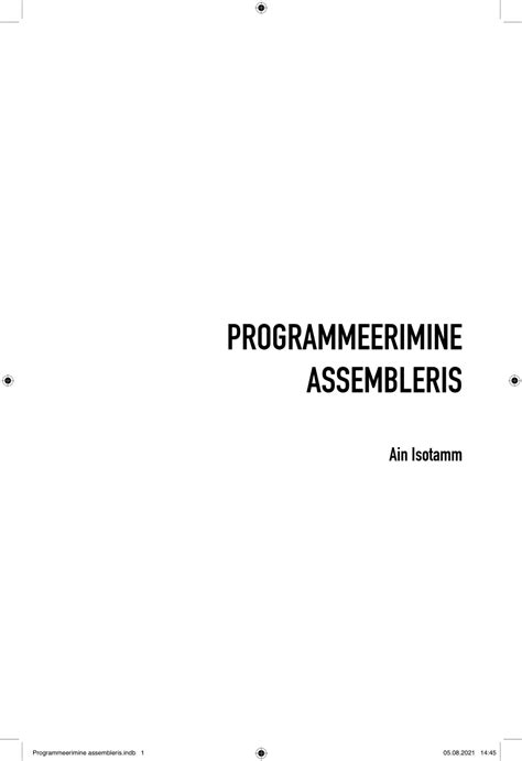 Pdf Programming In Assembler Nasm For Intel X8687
