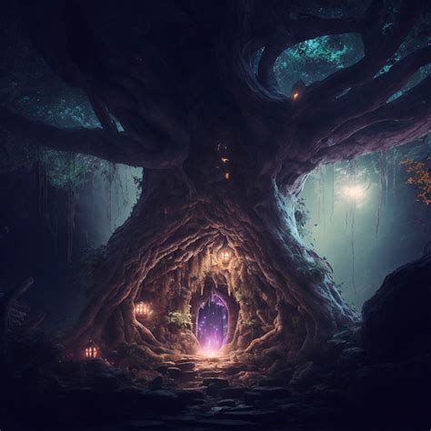 Premium AI Image Secret Sacred Tree Hidden In The Cave