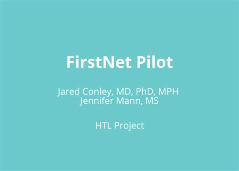 Firstnet Pilot Healthcare Transformation Lab